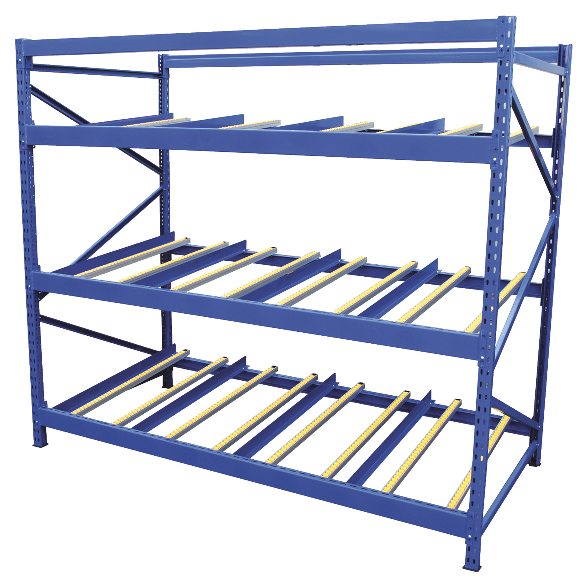 Vestil, Steel Carton Flow Rack 3 Ft. Length 3 Level 1,000 Lb. Capacity Blue, Model# FLOW-3-3 ...